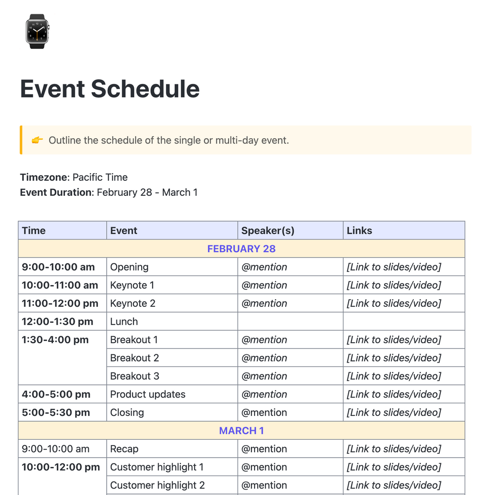 Event Brief | Template by ClickUp™
