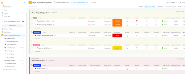 Legal Project Management | Template by ClickUp™
