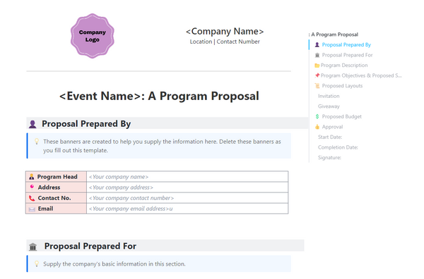 Program Proposal | Template by ClickUp™