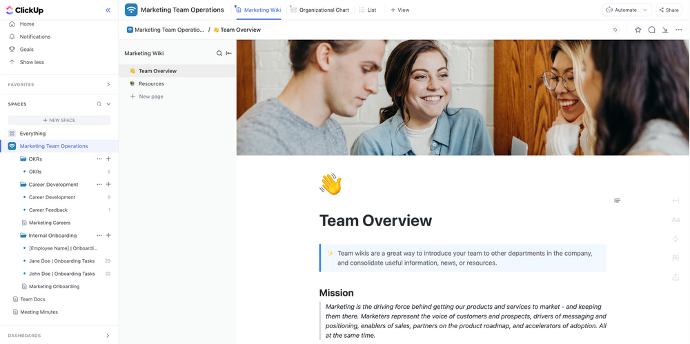 Marketing Team Operations | Template by ClickUp™