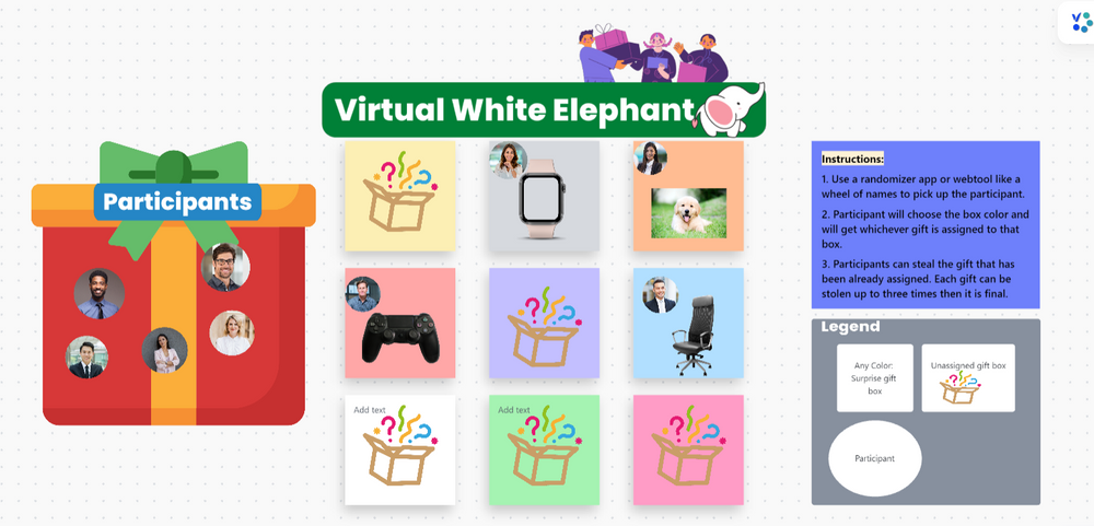 Virtual White Elephant Template By ClickUp 
