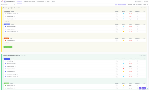 Simple Projects | Template by ClickUp™