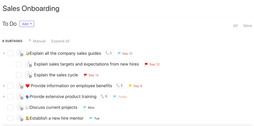 Sales Onboarding | Template by ClickUp™