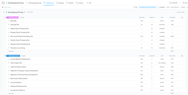 Bookkeeping Pricing | Template by ClickUp™
