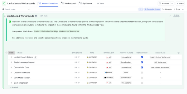 Bug & Issue Tracking | Template by ClickUp™