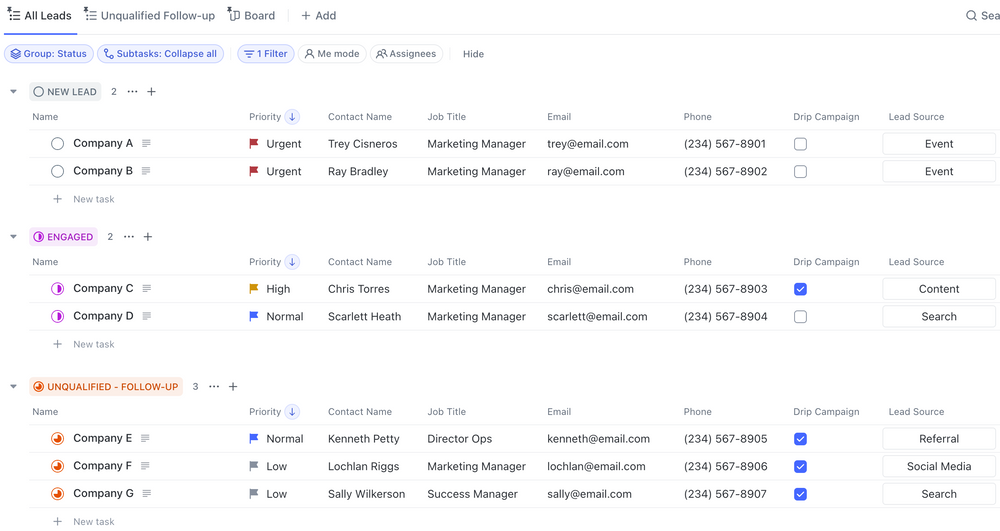 ClickUp™ Templates for Sales & CRM