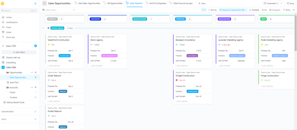 Sales CRM | Template by ClickUp™